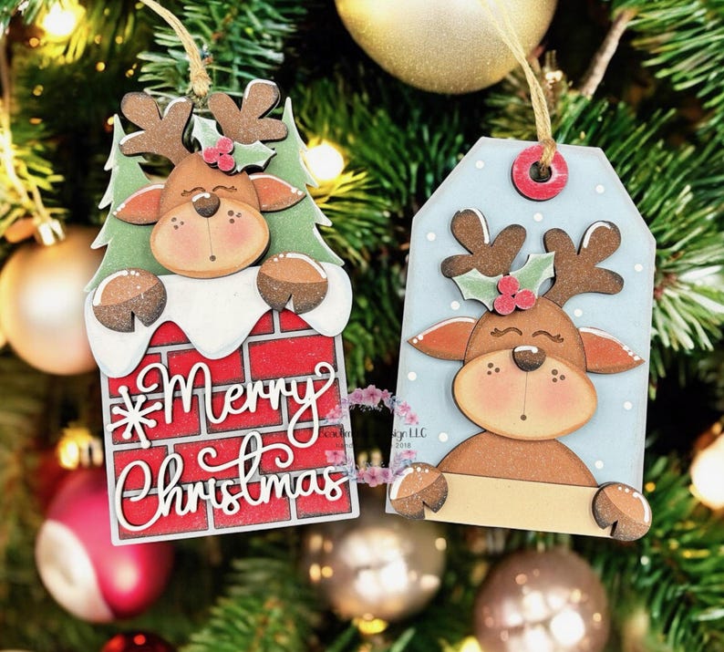 Reindeer Ornament, Whimsical Reindeer, Christmas Tree Ornament, 3D ...
