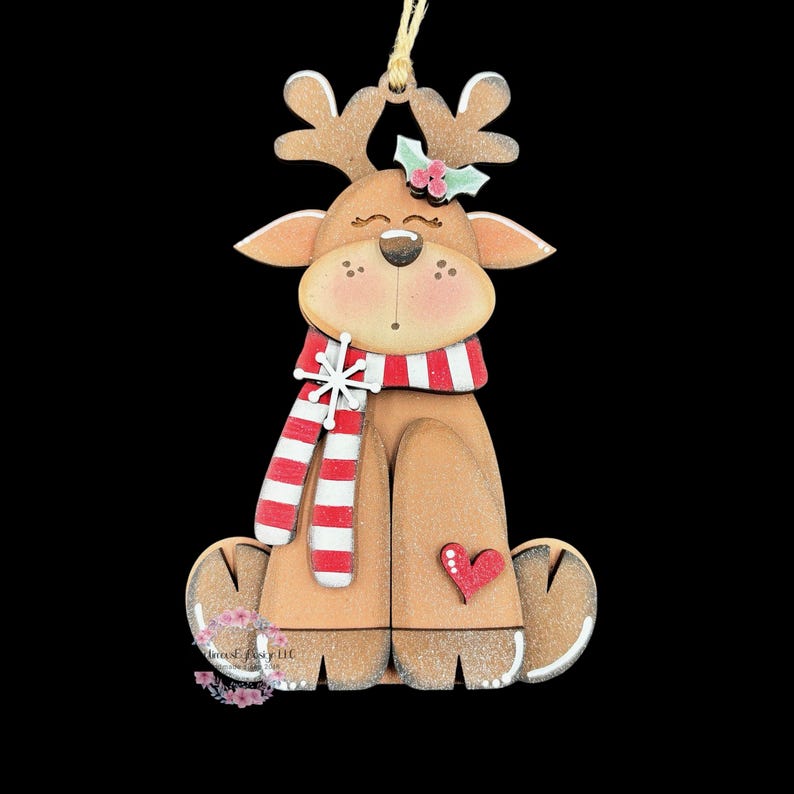 Reindeer Ornament, Whimsical Reindeer, Christmas Tree Ornament, 3D ...