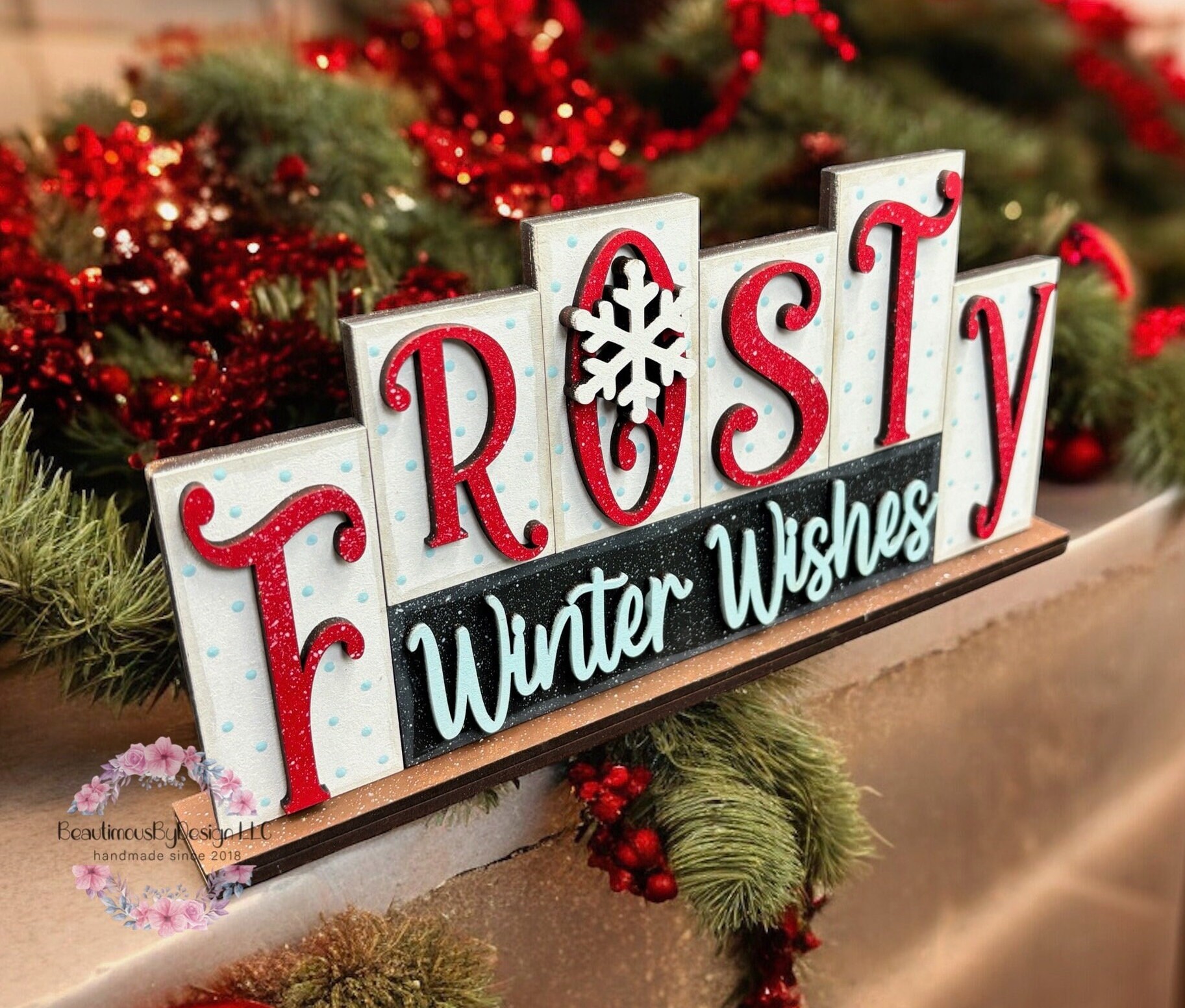 Christmas Word Block, Winter Decor, Winter Word Block, Office Christmas ...