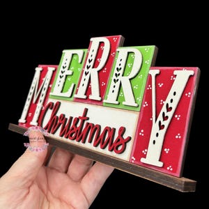 Christmas Word Block, Holiday Decor, Office Christmas Decor, Handmade ...