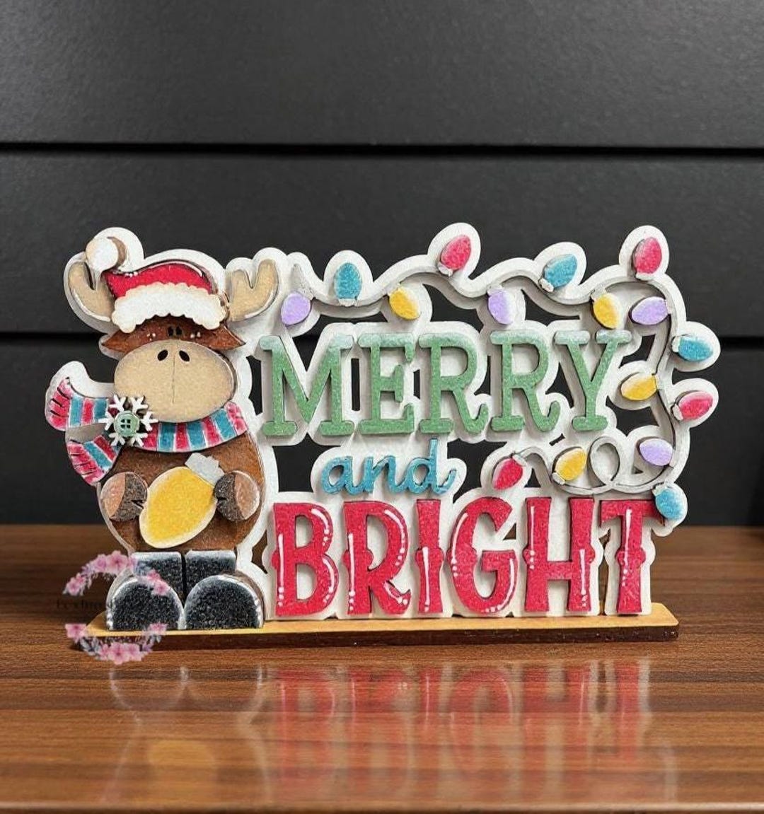 Christmas Shelf Sitter, Christmas Moose, Holiday Decor, Moose Decor ...