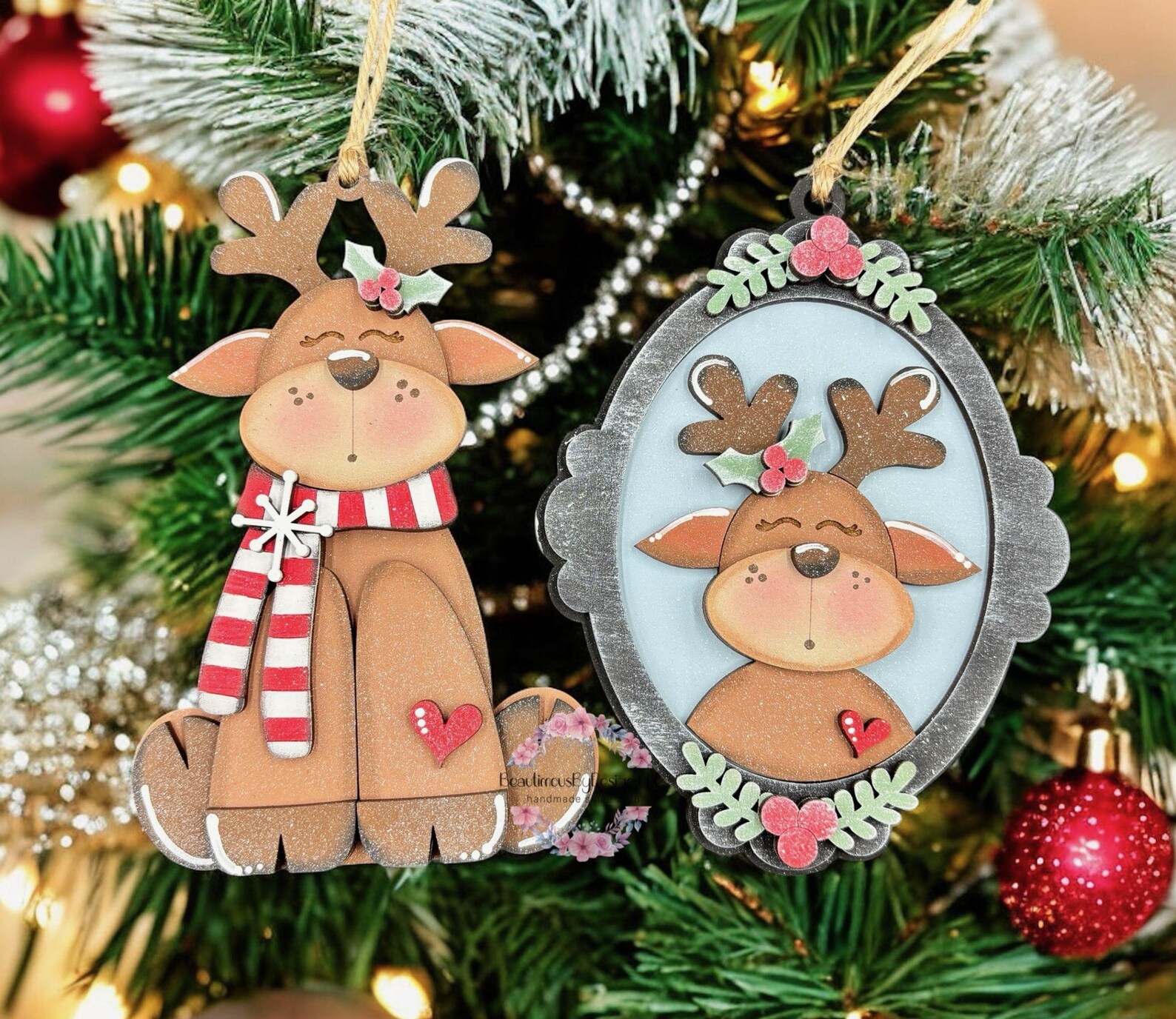 Reindeer Ornament, Whimsical Reindeer, Christmas Tree Ornament, 3D ...