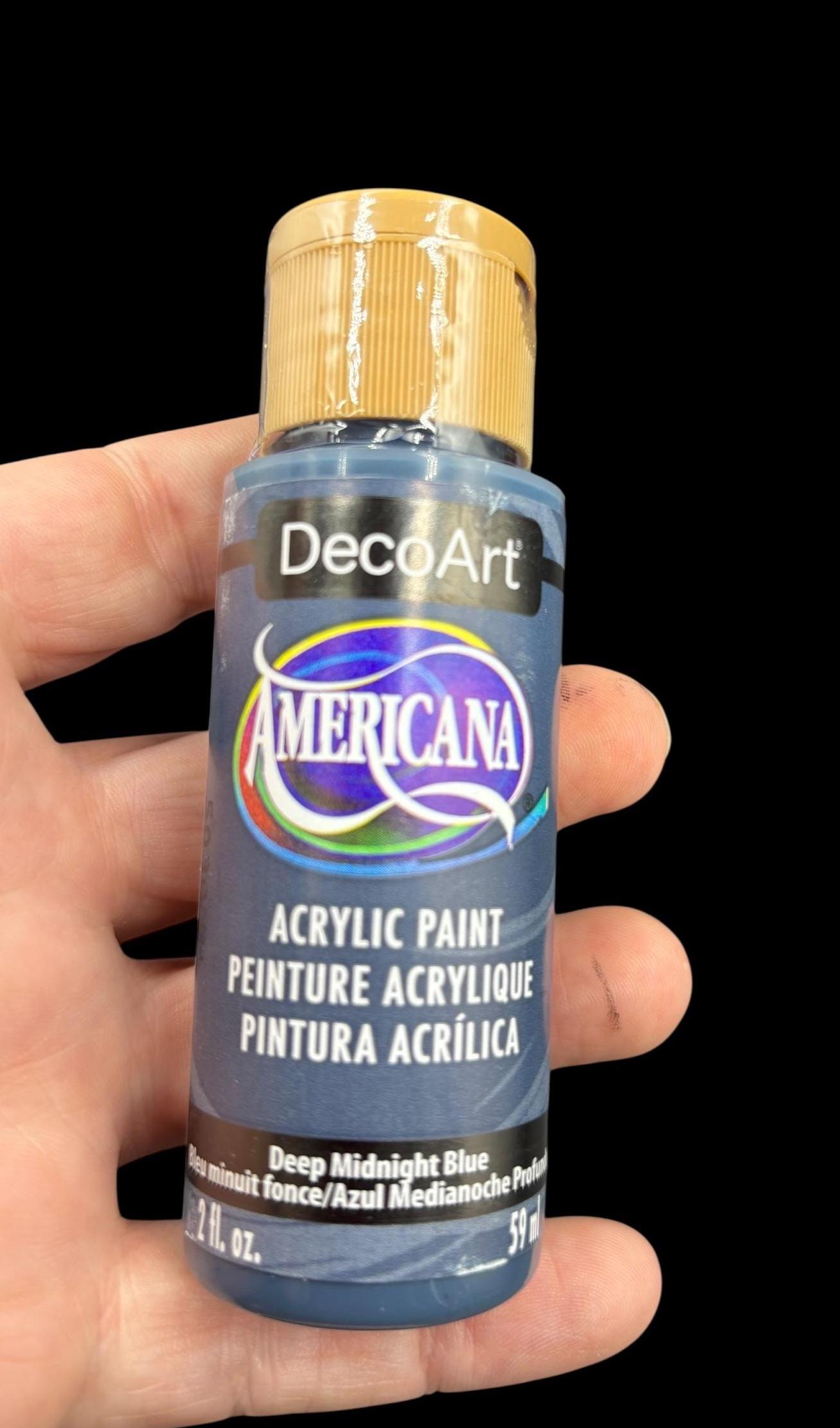 Decoart Americana Paint, Deep Midnight Blue, Craft Paint, Acrylic Paint ...