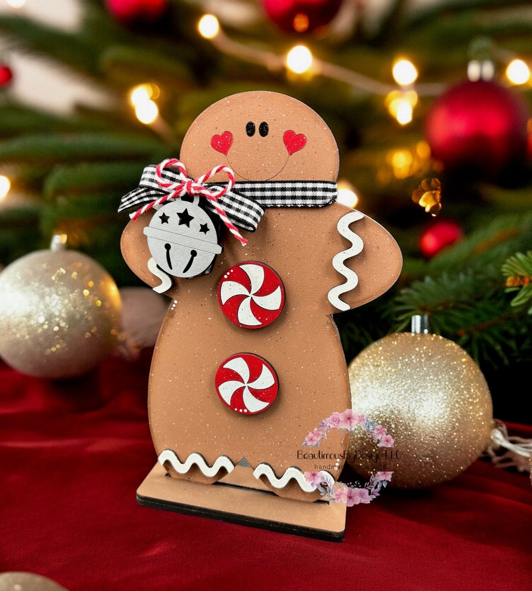 Gingerbread Man Decor, Christmas Decor, Gingerbread Man Shelf Sitter ...