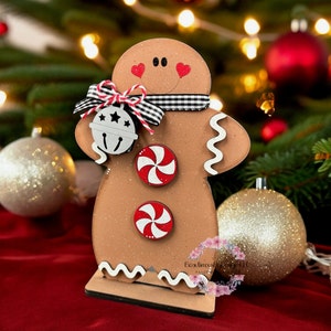 Gingerbread Man Decor, Christmas Decor, Gingerbread Man Shelf Sitter ...