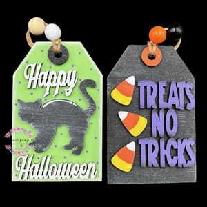 Halloween Gift Tag, Halloween Gift Card Holder, Pumpkin, Bat, Cat, Gift ...
