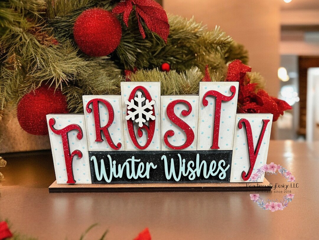 Christmas Word Block, Winter Decor, Winter Word Block, Office Christmas ...