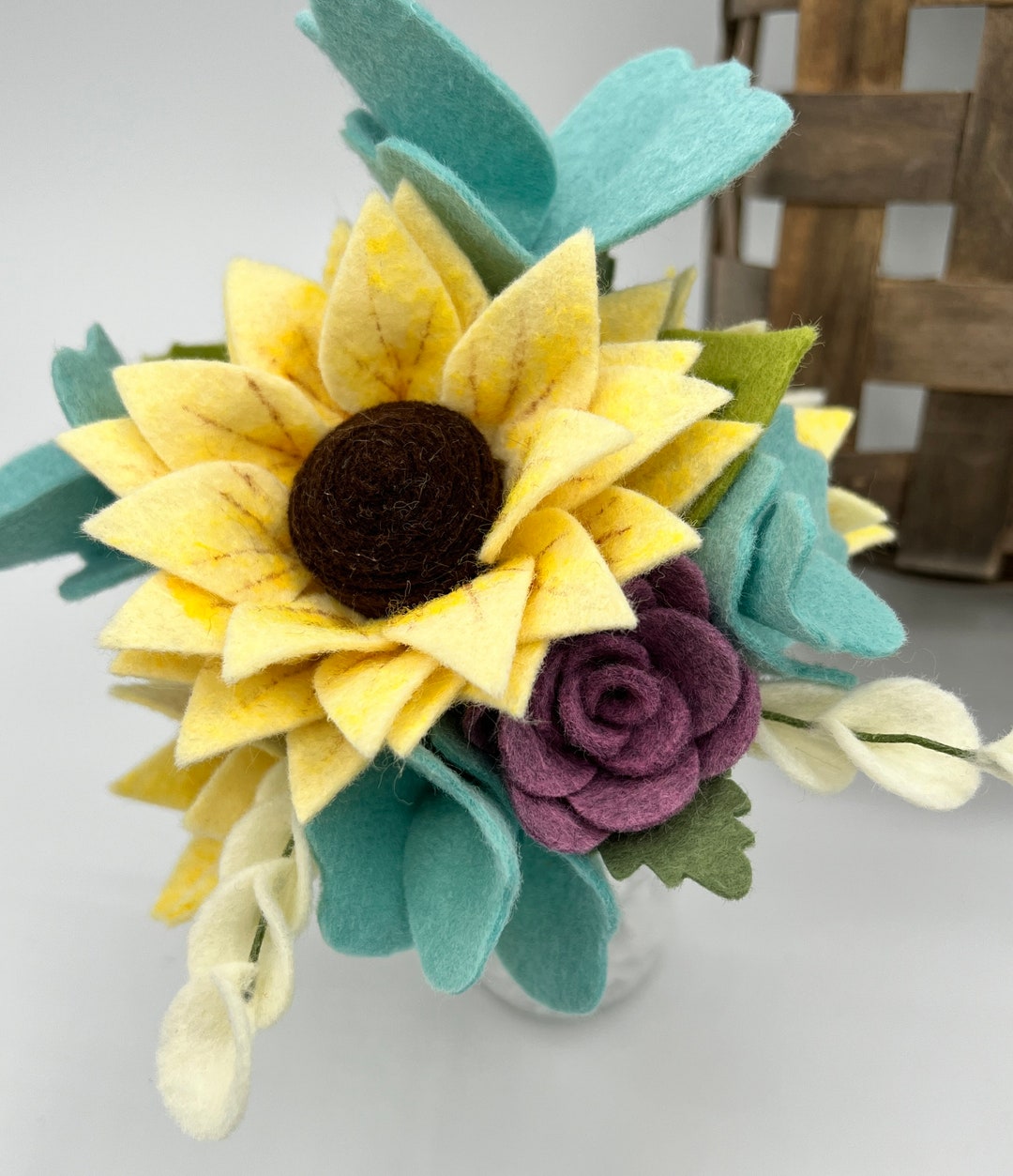 READY TO SHIP Felt Floral Arrangement, Mother's Day Flowers, Felt ...