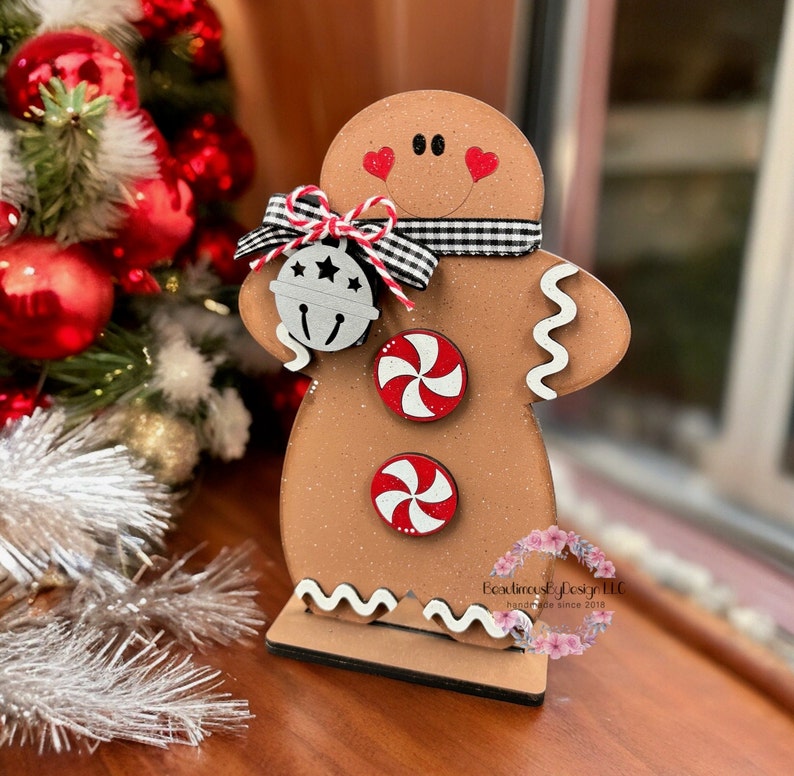 Gingerbread Man Decor, Christmas Decor, Gingerbread Man Shelf Sitter ...