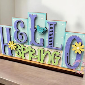 Spring Word Block, Spring Decor, Springtime Decor, Easter 2025, Spring ...