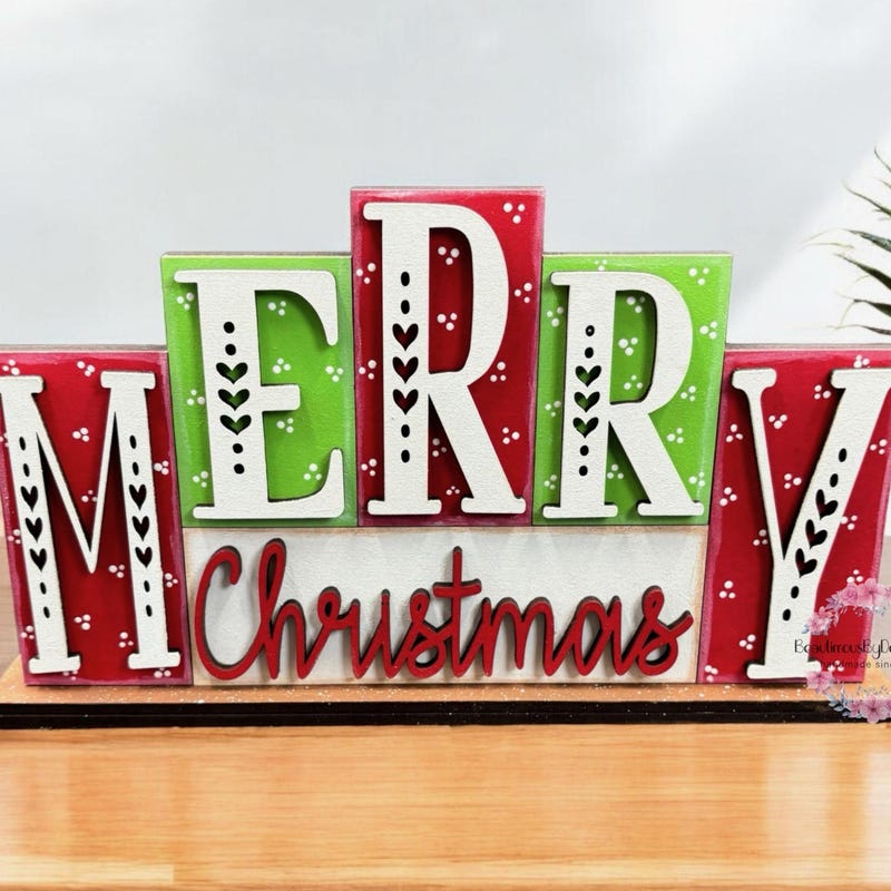 Christmas Block Letters - Etsy