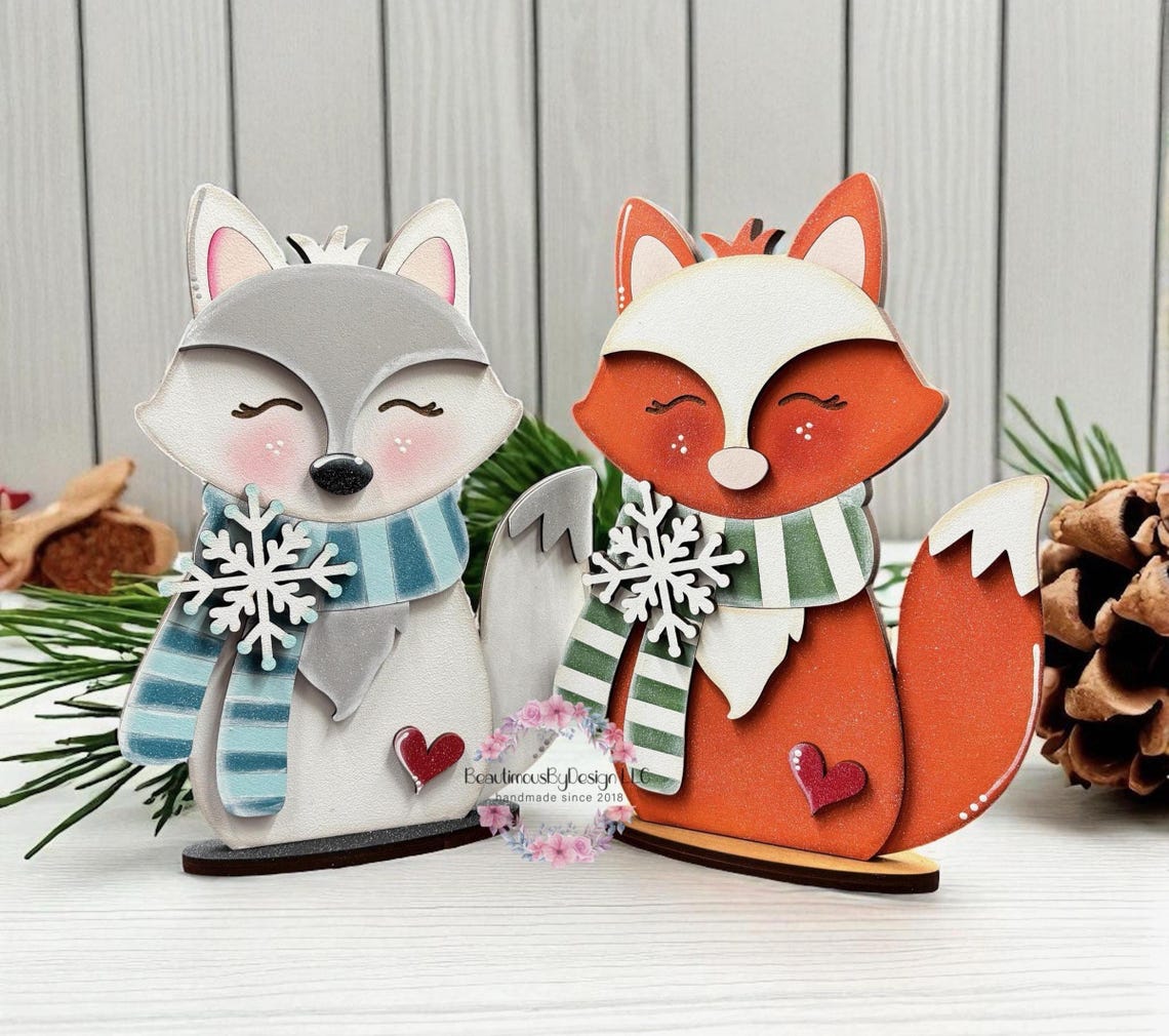 Fox Shelf Sitter, Winter Fox, Winter Shelf Sitter, Winter Decor ...