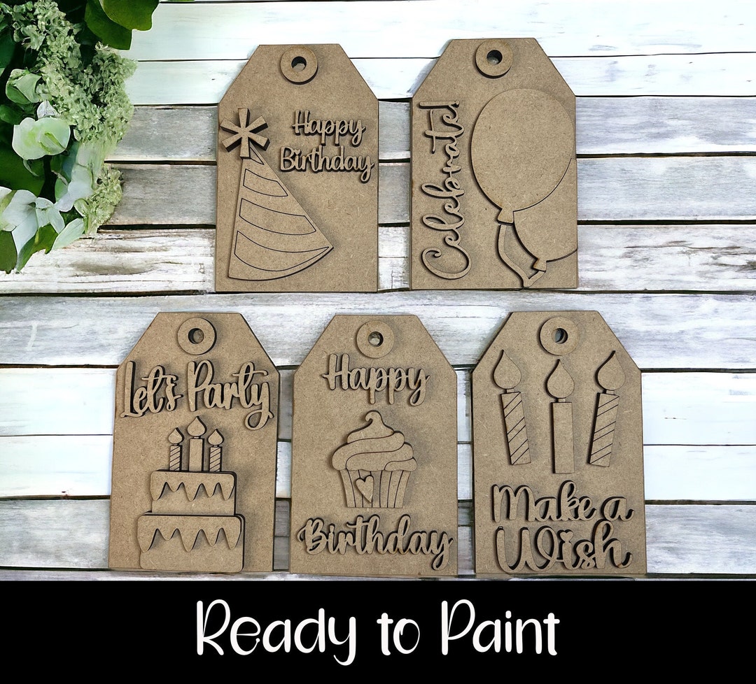 DIY Happy Birthday Gift Tag, Birthday Ornament, Birthday Gift Card ...