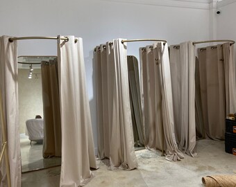 Changing Room Curved Fitting Curtain Rods Handmade Black and - Etsy