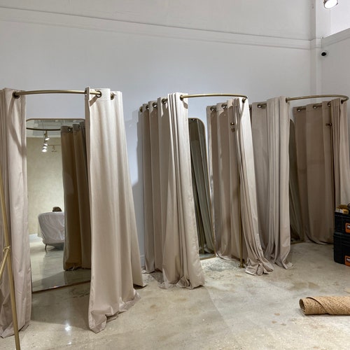 Changing Room Curved Fitting Curtain Rods Handmade Black and - Etsy