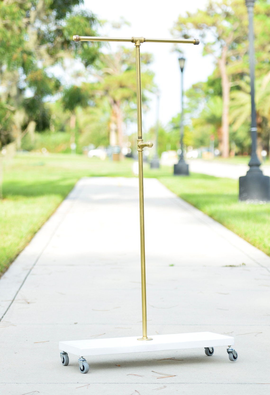 Two Way Rolling Rack T Stand Gold - Etsy