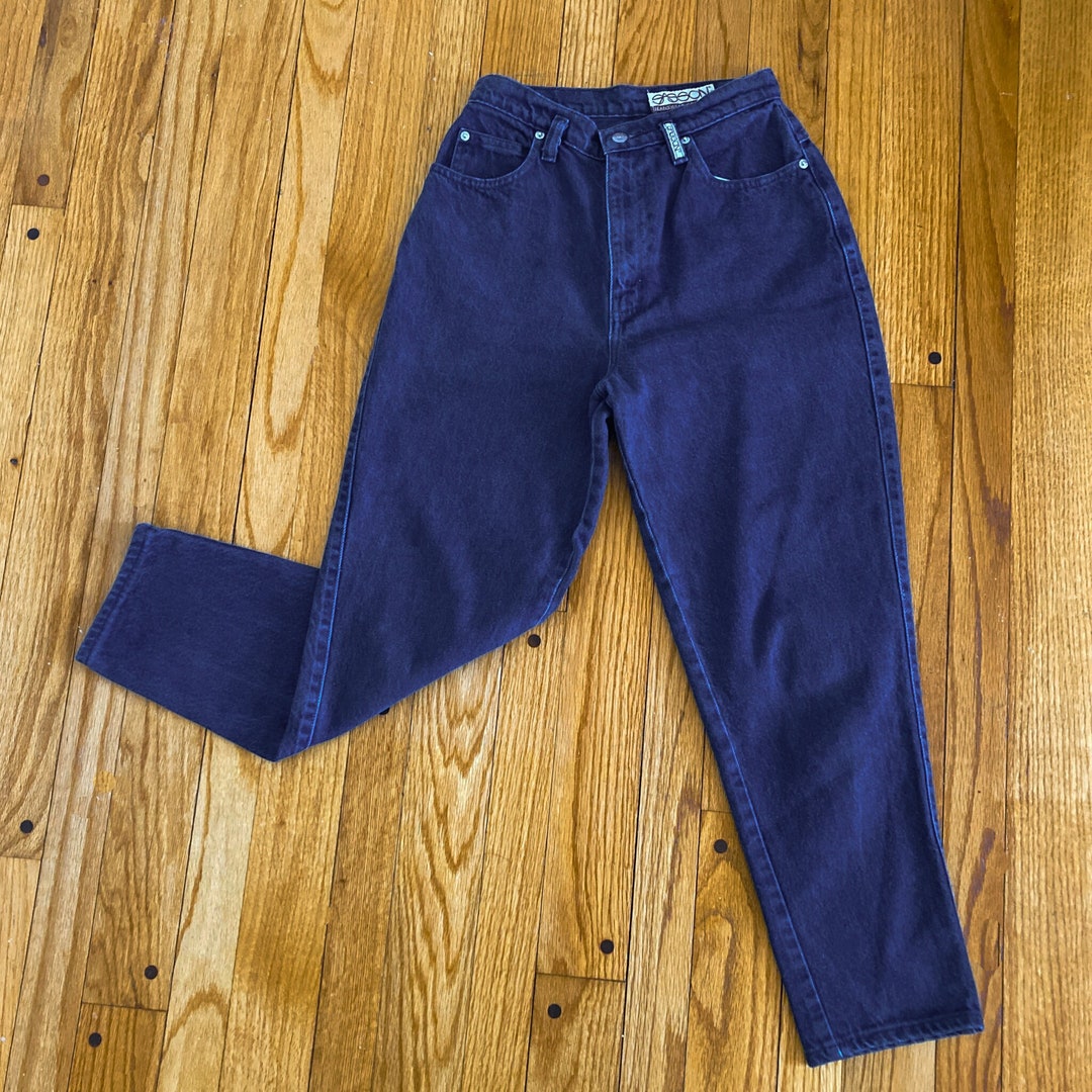 80s/90s Sasson Dark Indigo Blue High Waisted Denim Jeans | Small/medium ...
