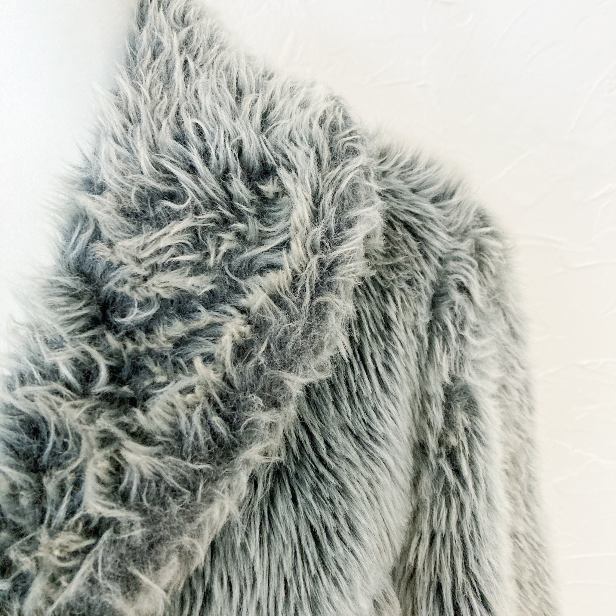 60s White Stag Silver Gray Shaggy Faux Fur Coat Large - Etsy