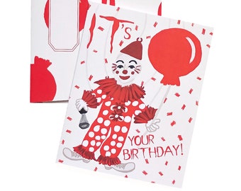 Clown Birthday Card | Etsy