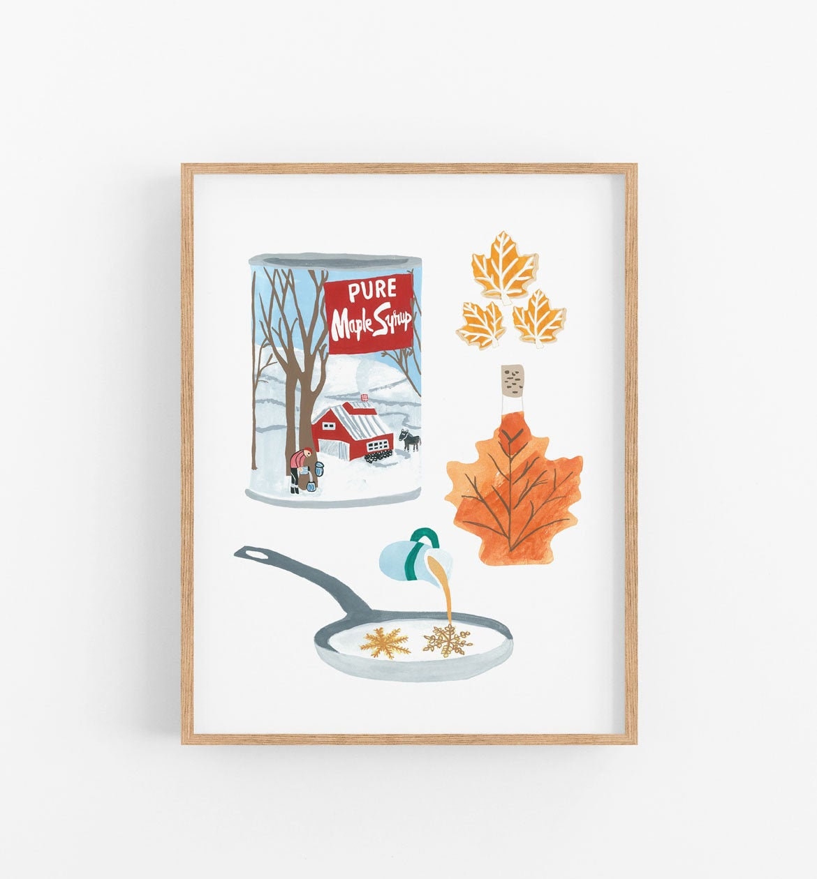 Maple Syrup Art Print Illustration Cottage Gift Cottage - Etsy