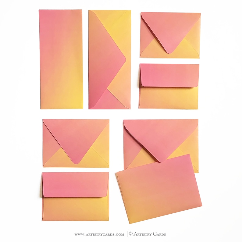 True Sunset | Colourful Envelopes | 10 in Each Pack | Sizes Come in A2 ...
