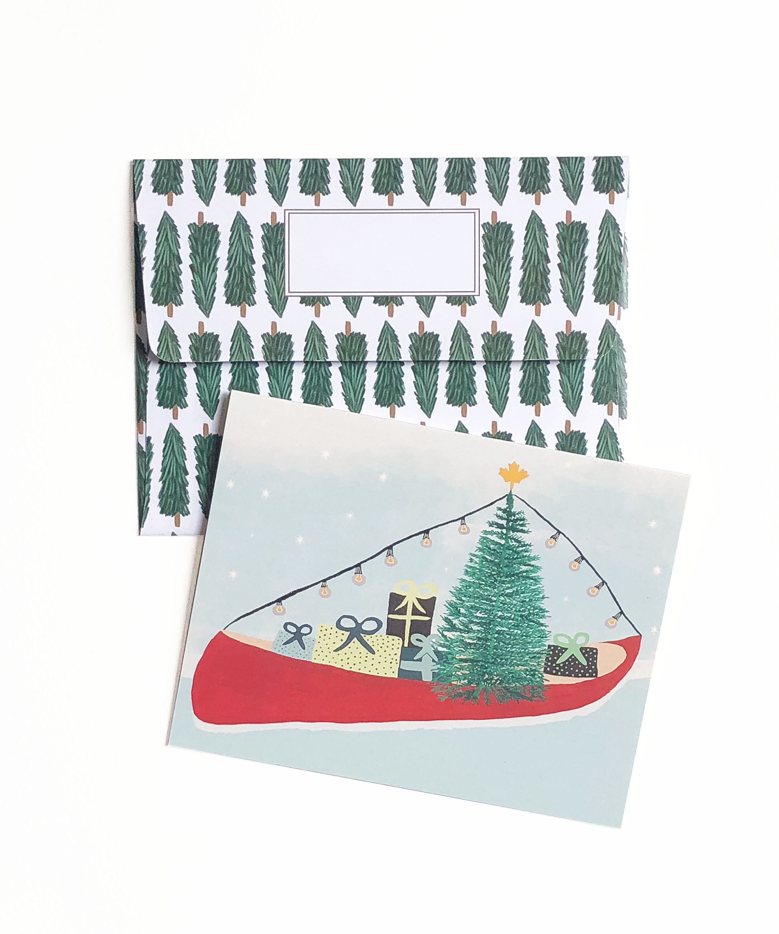 Greeting Cards Set of 6 Christmas Cards Embossed Cards Trees Blank ...
