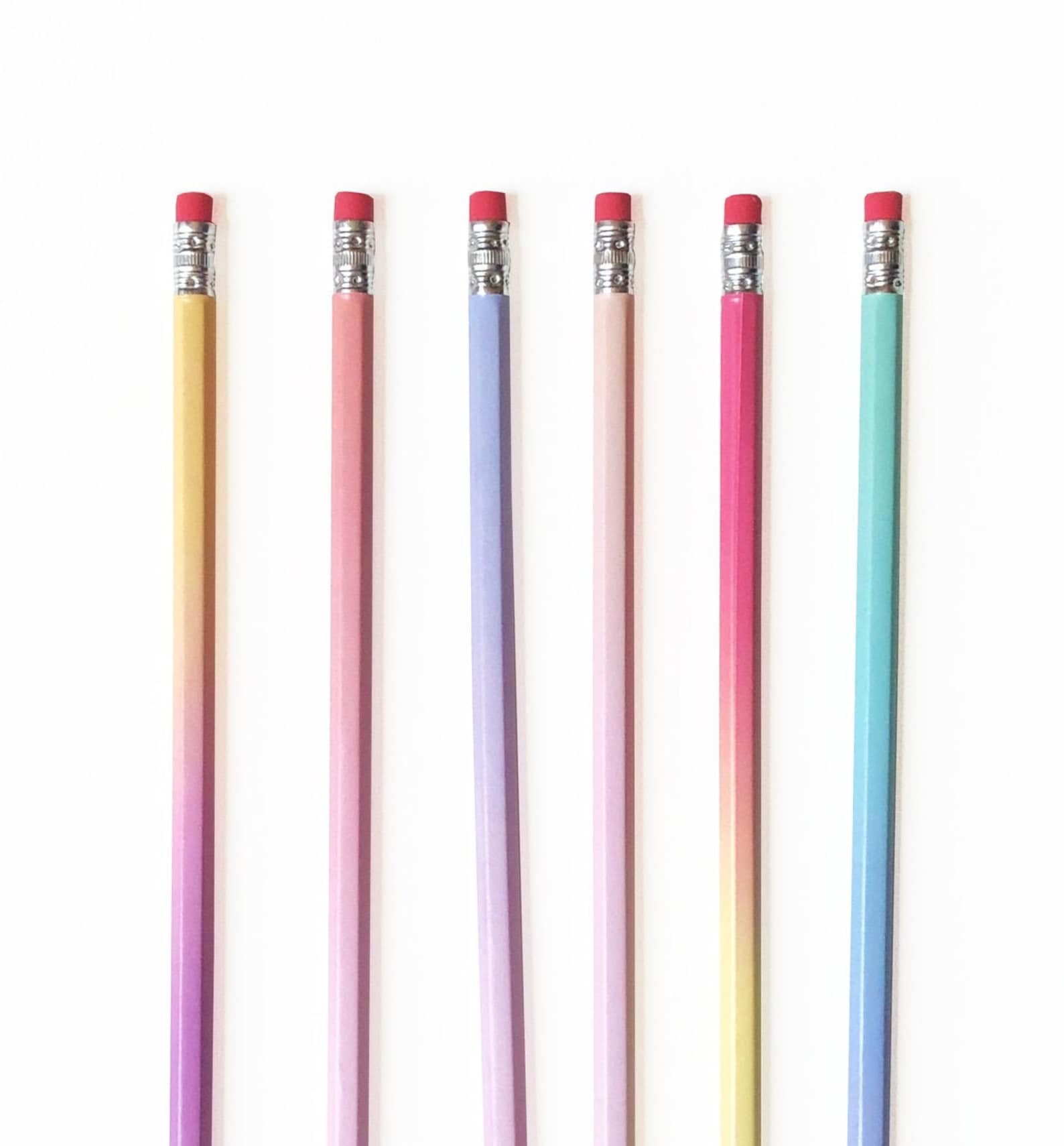 Gradient Pencil Set | Set of 6 | Writing Pencils | Colorful Pattern ...