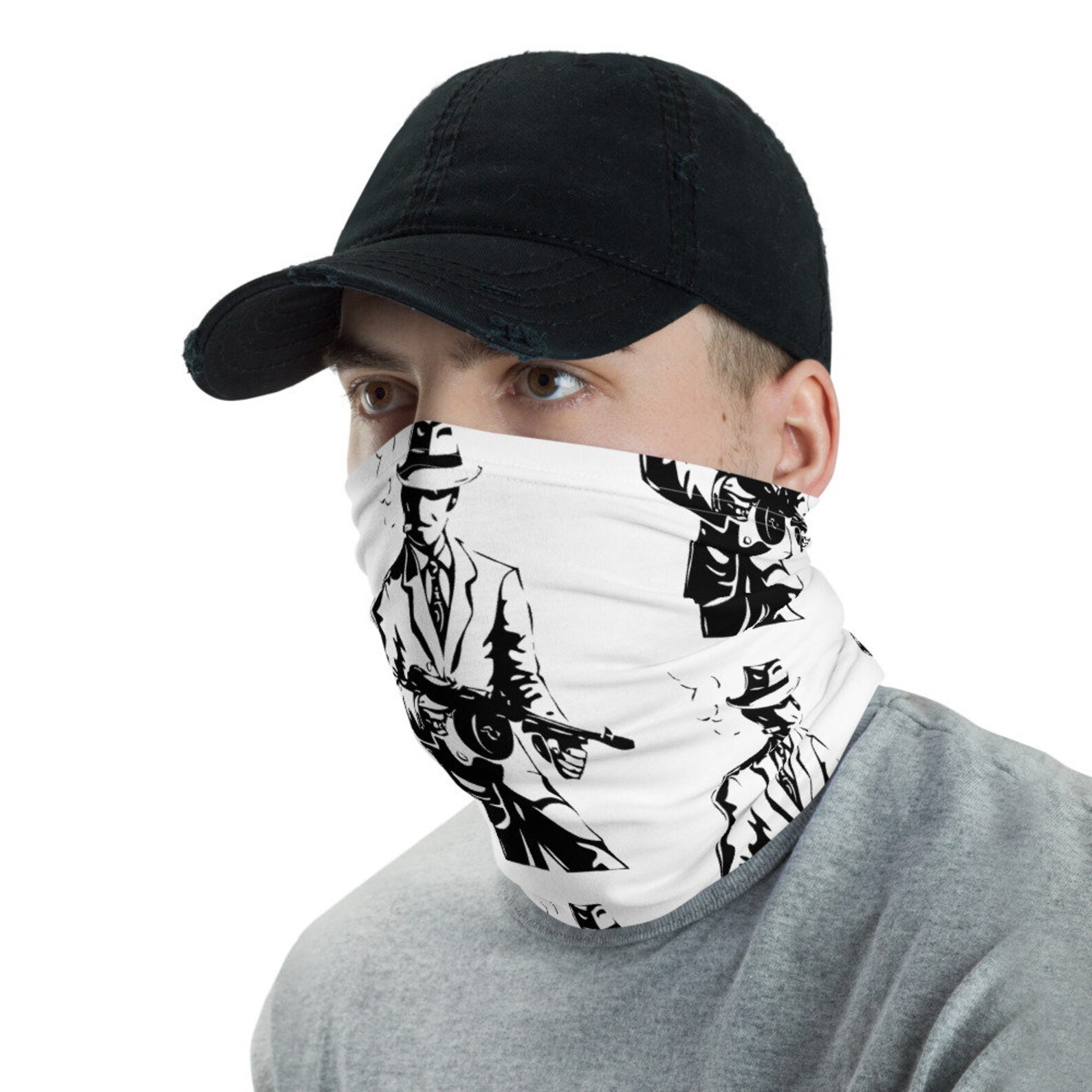 Mobster Face Mask Italian Mob Gangster Facemask Mafia OG | Etsy