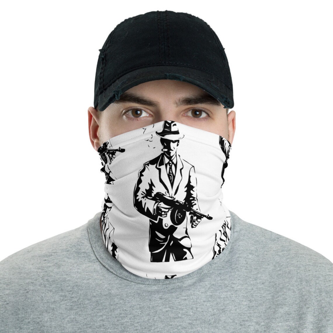 Mobster Face Mask Italian Mob Gangster Facemask Mafia OG | Etsy