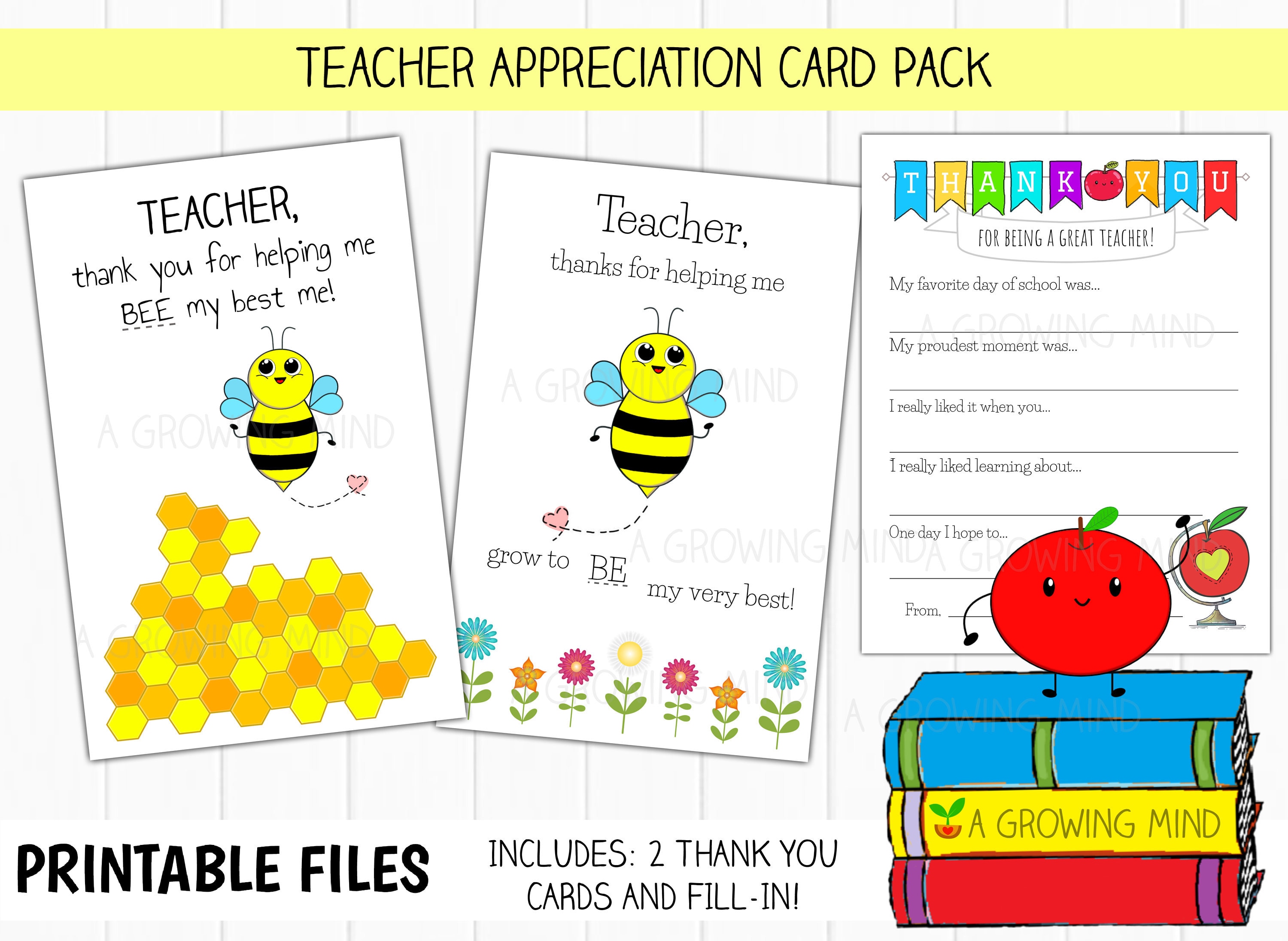 PRINTABLE Teacher Thank You Card End of Year Teacher - Etsy Canada