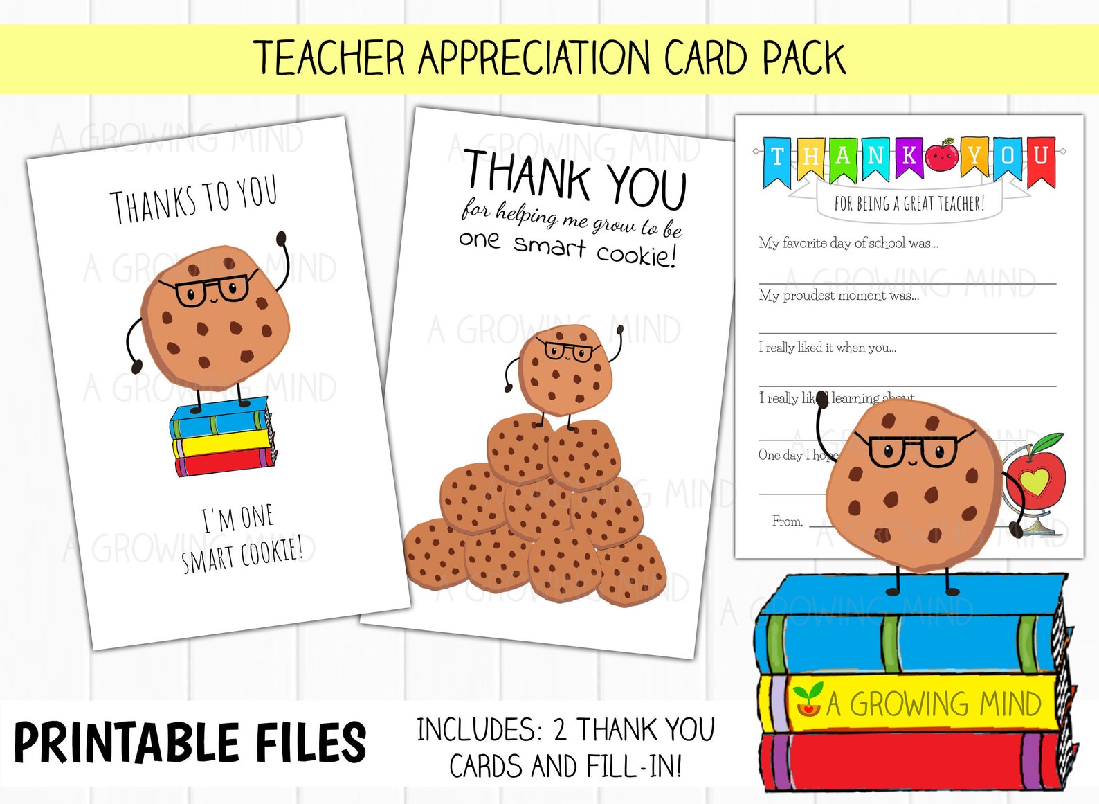 PRINTABLE Teacher Thank You Card End of Year Teacher - Etsy