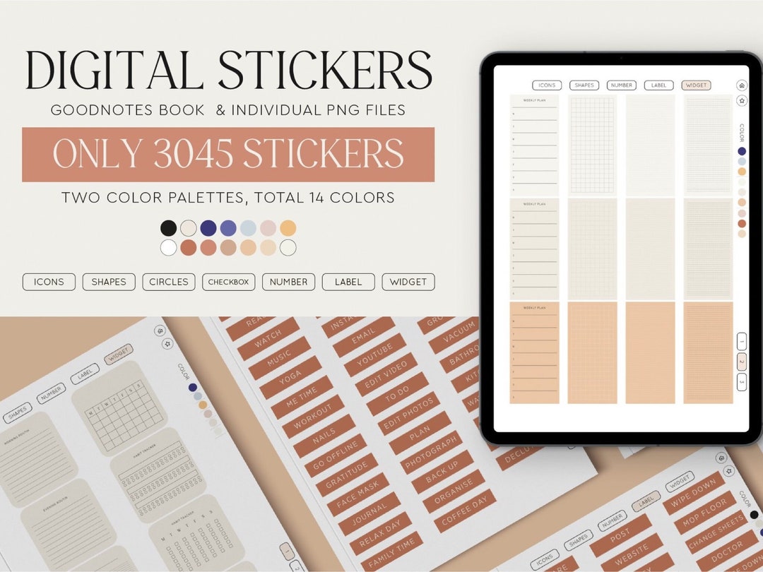Digital Stickers for Digital Planner | Goodnotes Stickers | iPad ...