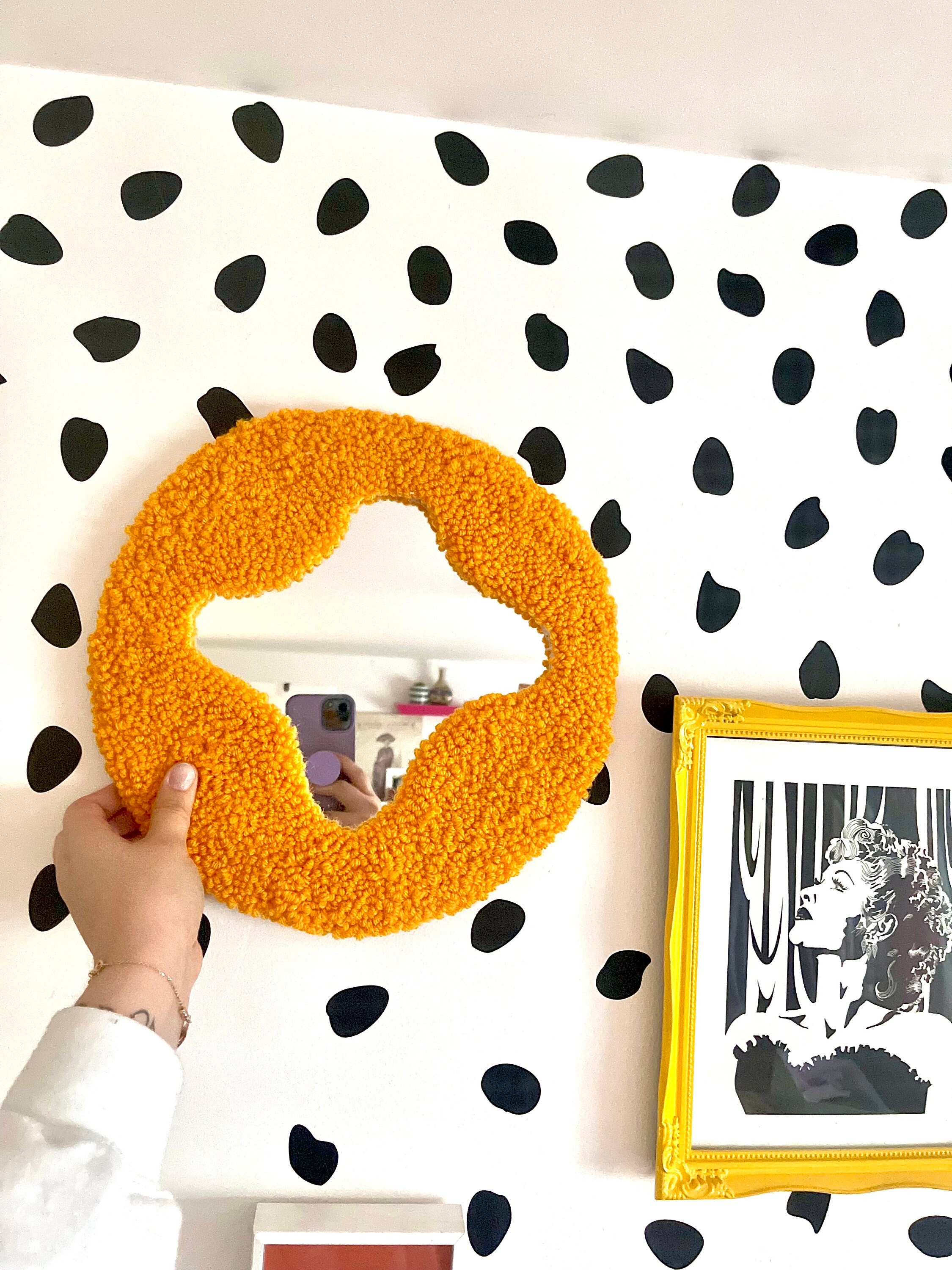 Punch Needle/tufted Funky Mirror - Etsy