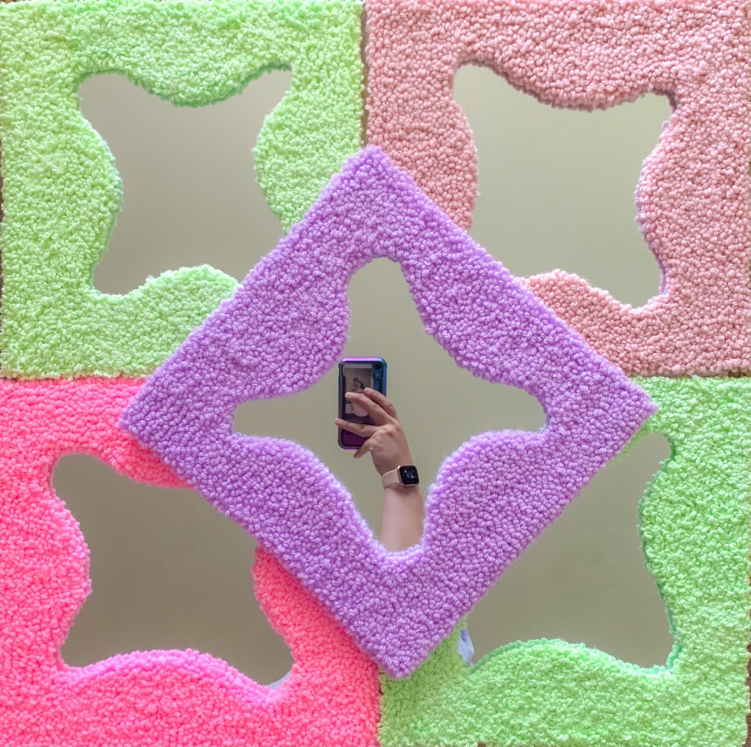 Punch Needle/tufted Funky Mirror - Etsy