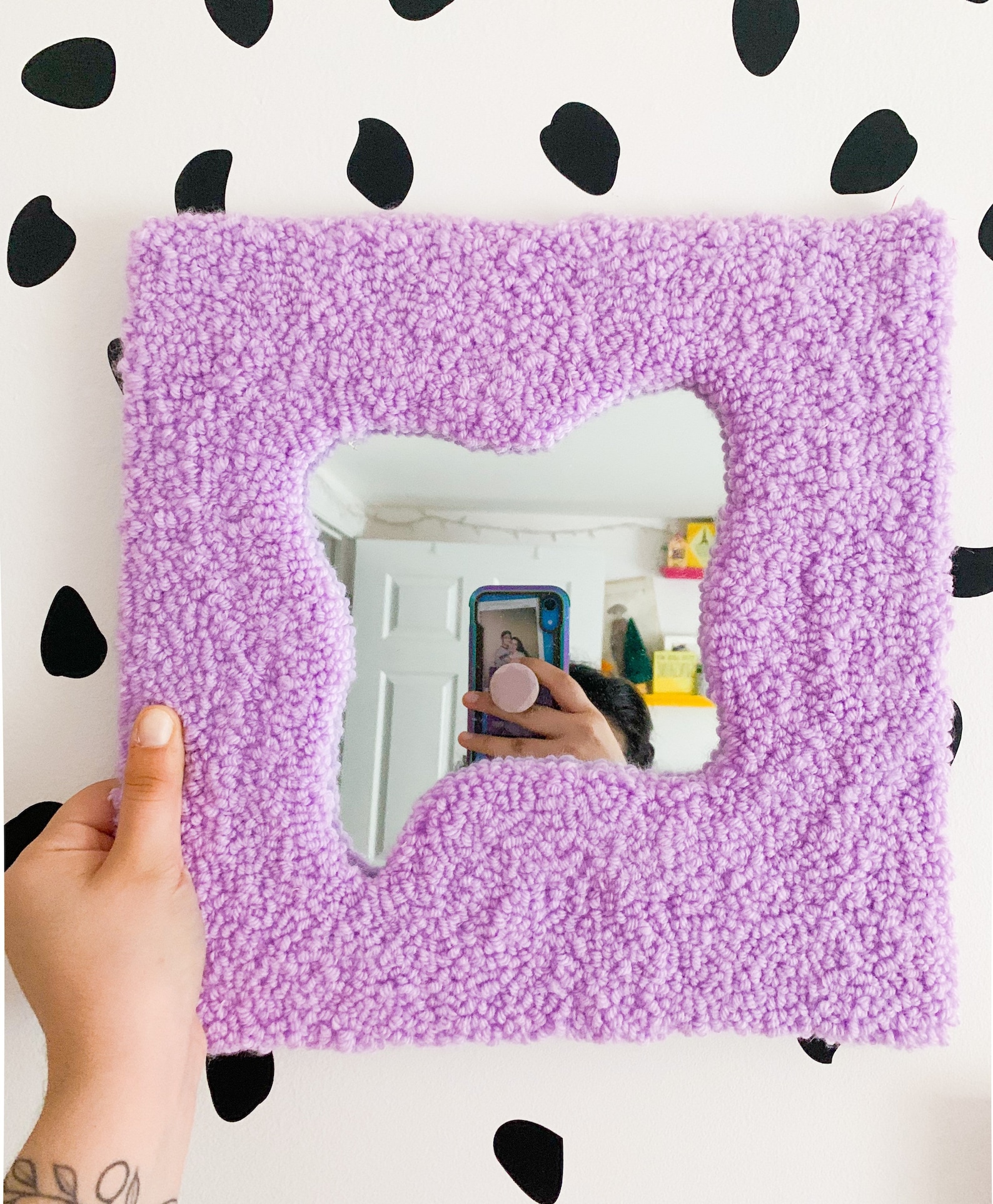 Punch Needle/tufted Funky Mirror - Etsy