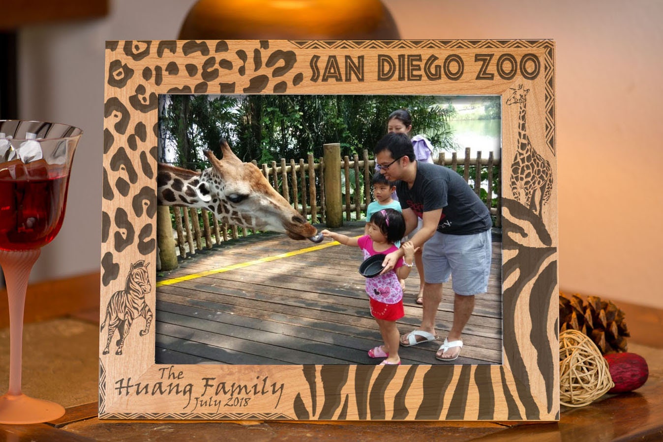 Personalized Picture Frame, for 5x7 Photo, Zoo Visit, Vacation, Custom ...
