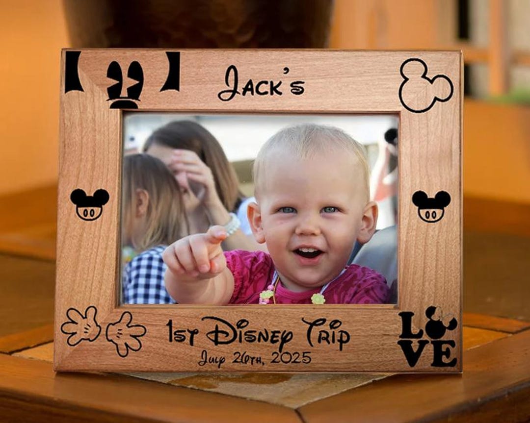 Personalized Picture Frame, 5x7, Custom Gift, Disneyland, Disneyworld ...