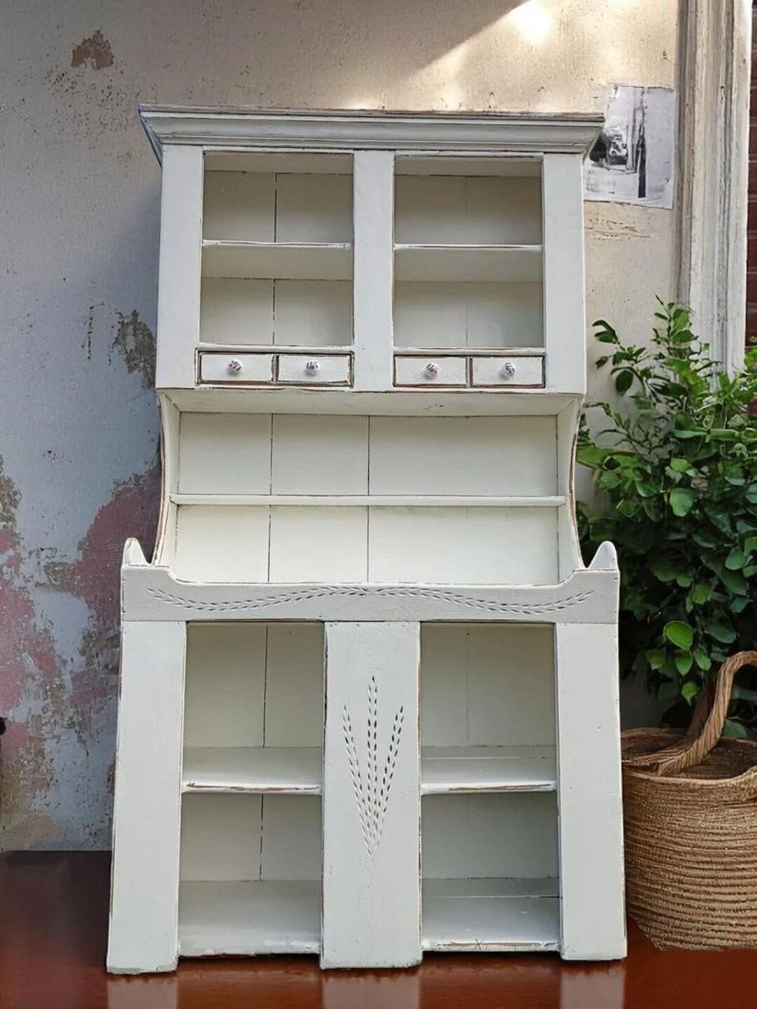 NEW! AVAILABLE! Rustic Primitive Farmhouse White Shabby Chic Hutch ...