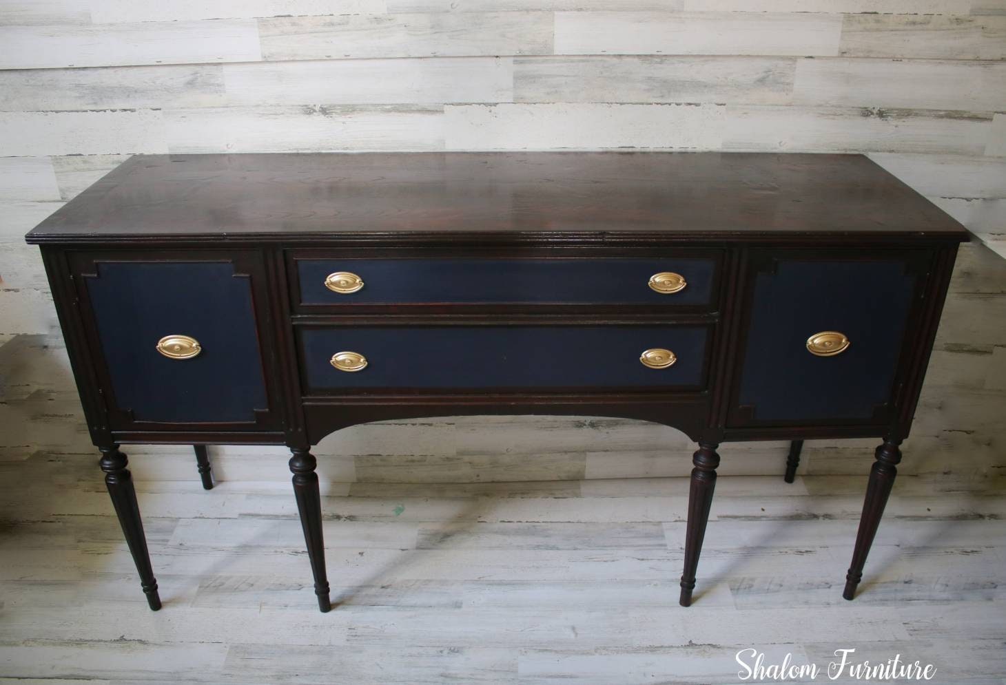Vintage refinished buffet server table dining room furniture, entryway ...