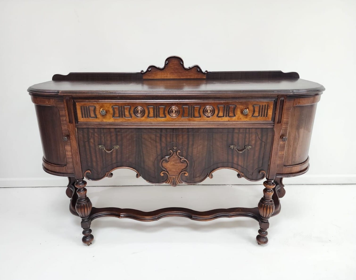 Antique Jacobean Buffet 1800s Ornate Carved Wood Sideboard Vintage ...