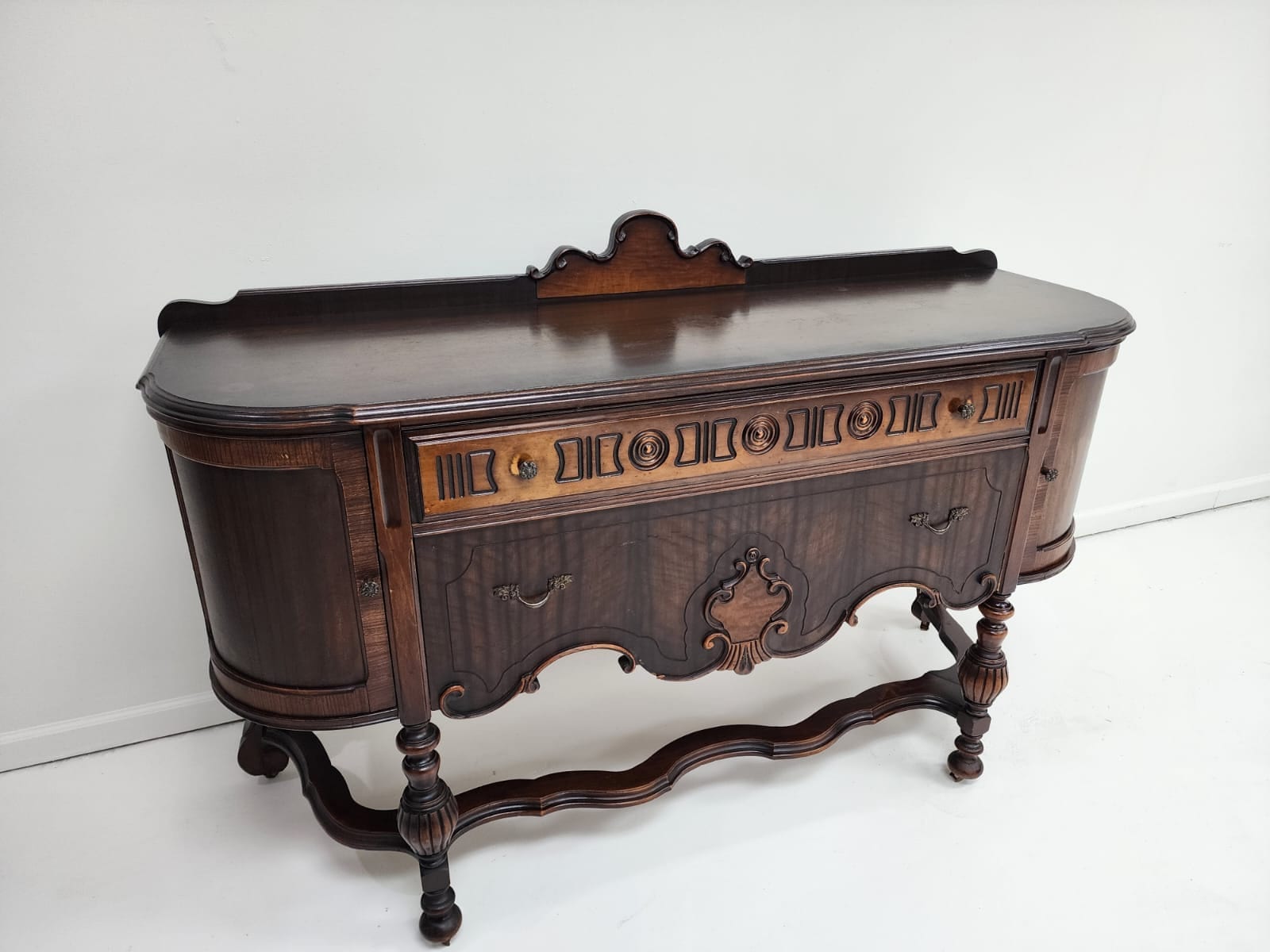 Antique Jacobean Buffet 1800s Ornate Carved Wood Sideboard Vintage ...