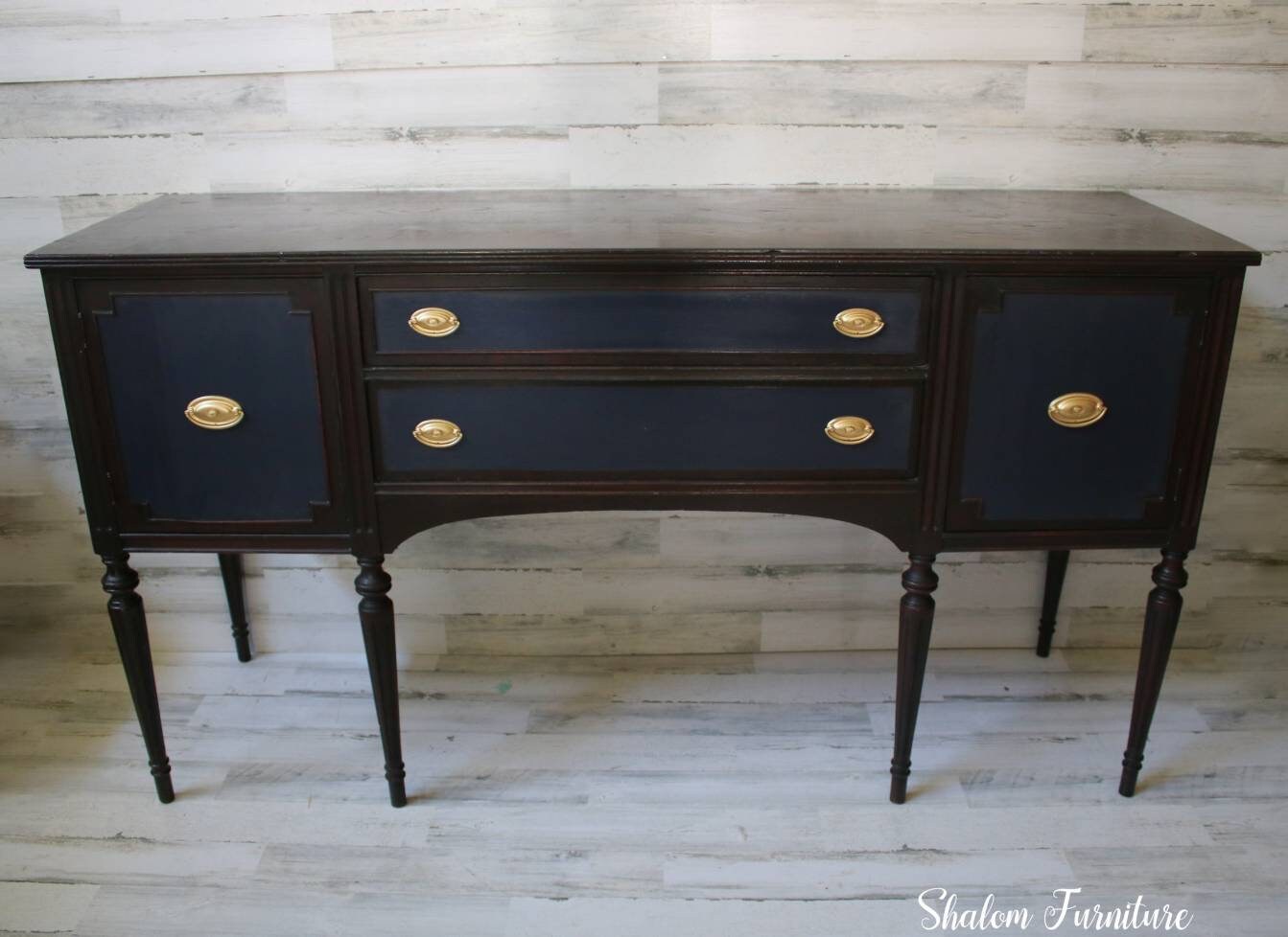 Vintage refinished buffet server table dining room furniture, entryway ...