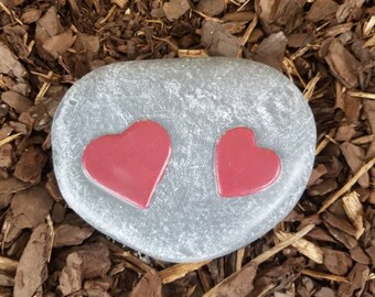 Garden Heart Decor, Pair of Concrete Hearts, I Love You, Memorial ...