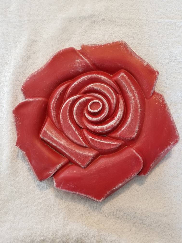 Large Rose Stepping Stone Concrete - Etsy