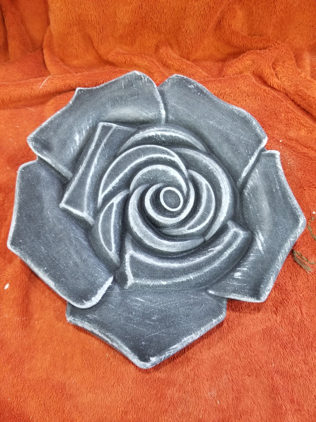 Large Rose Stepping Stone Concrete - Etsy