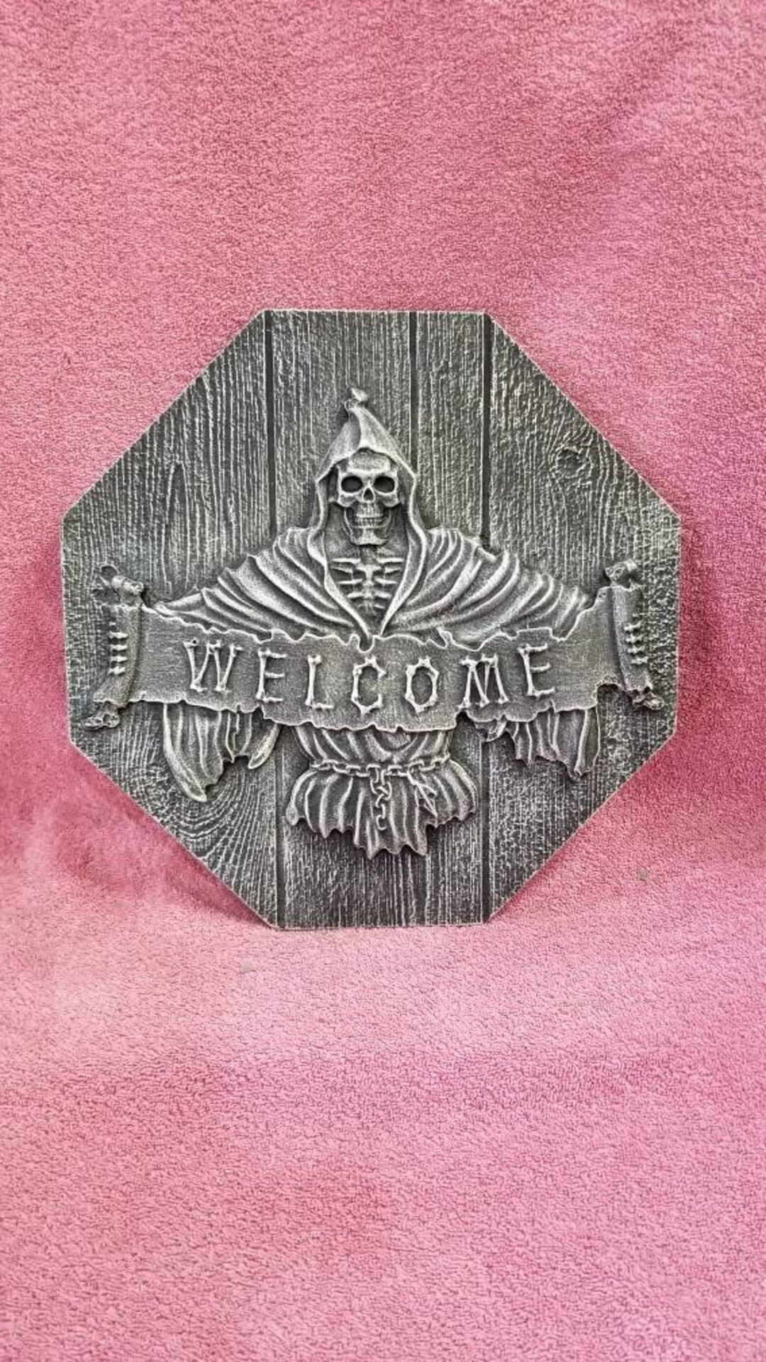 Skeleton Grim Reaper Welcome Plaque - Etsy