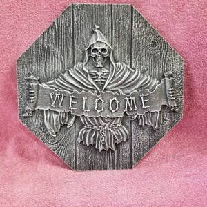 Skeleton Grim Reaper Welcome Plaque | Etsy