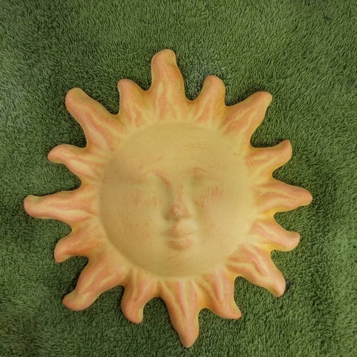 Sun Wall Art Sun Stone Plaque Sun Face Garden Sculpture - Etsy