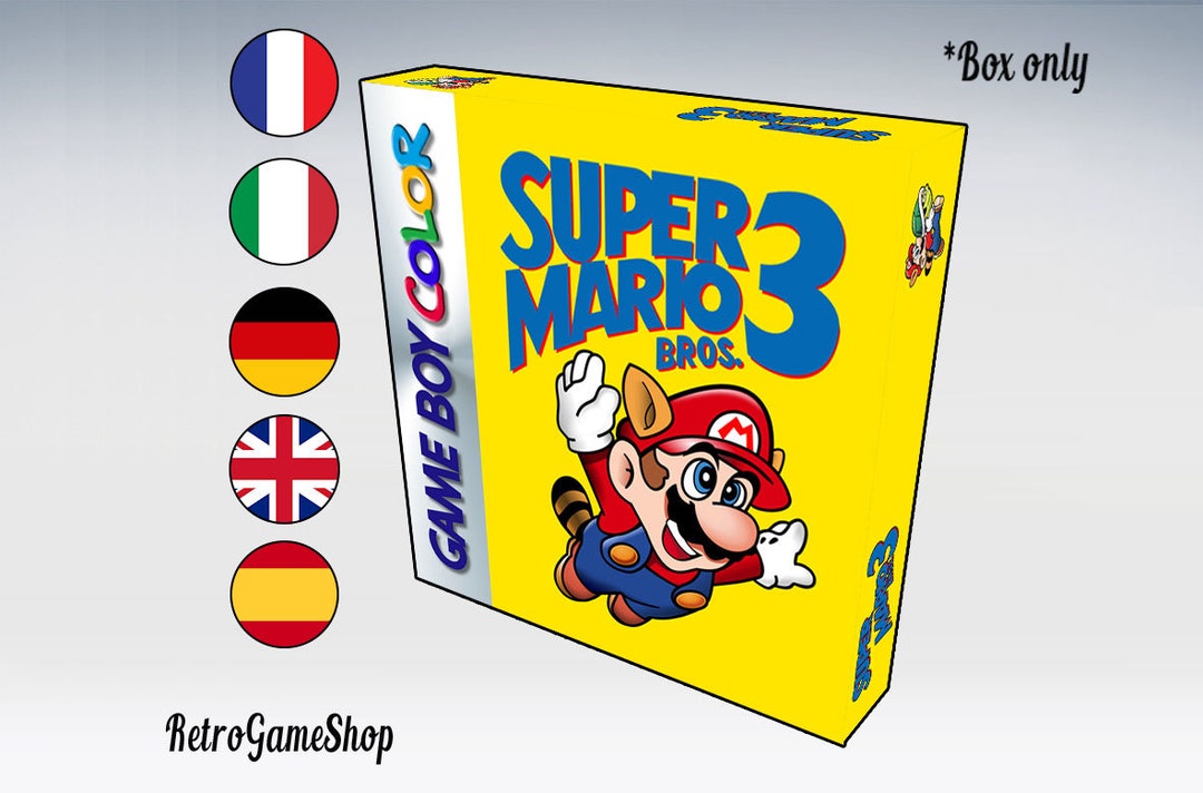 SUPER MARIO BROS 3 Game Boy Custom Box (choose Language) (insert ...