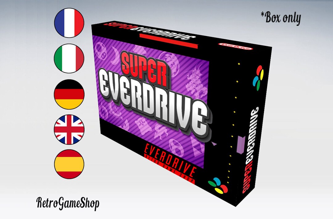 EVERDRIVE SUPER NINTENDO Box (snes) (choose Language) + Includes Insert ...